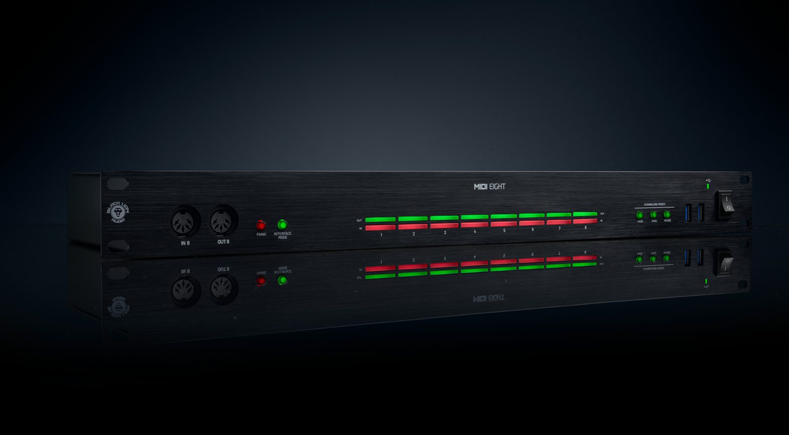 Black Lion Audio MIDI Eight : interface MIDI 8 × 8 pour studio et scène